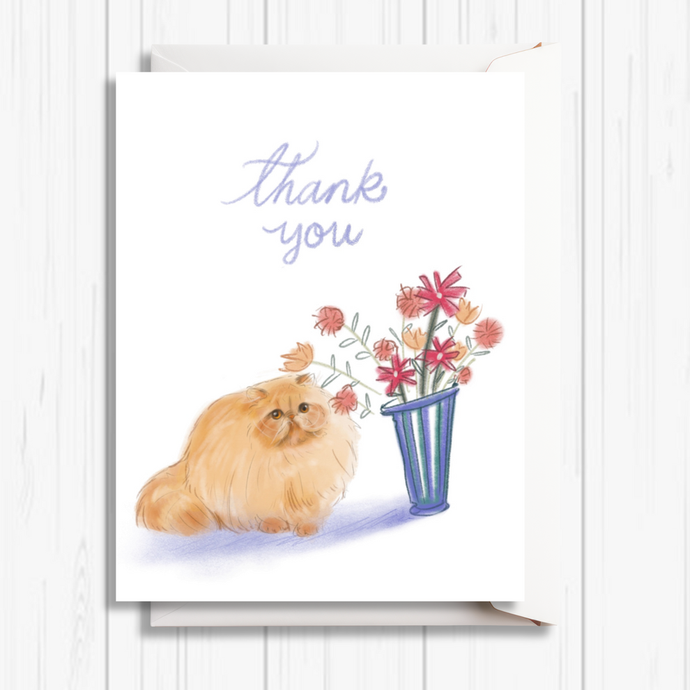 Cat Thank You Cards | Set of 6 Cat Thank You Cards | Blank Cat Cards ...